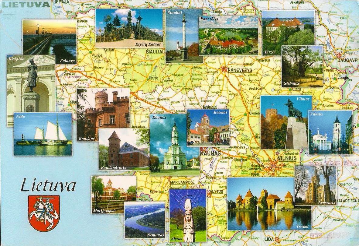 More POSTCARDS & STAMPS: LITHUANIA - Mapcard