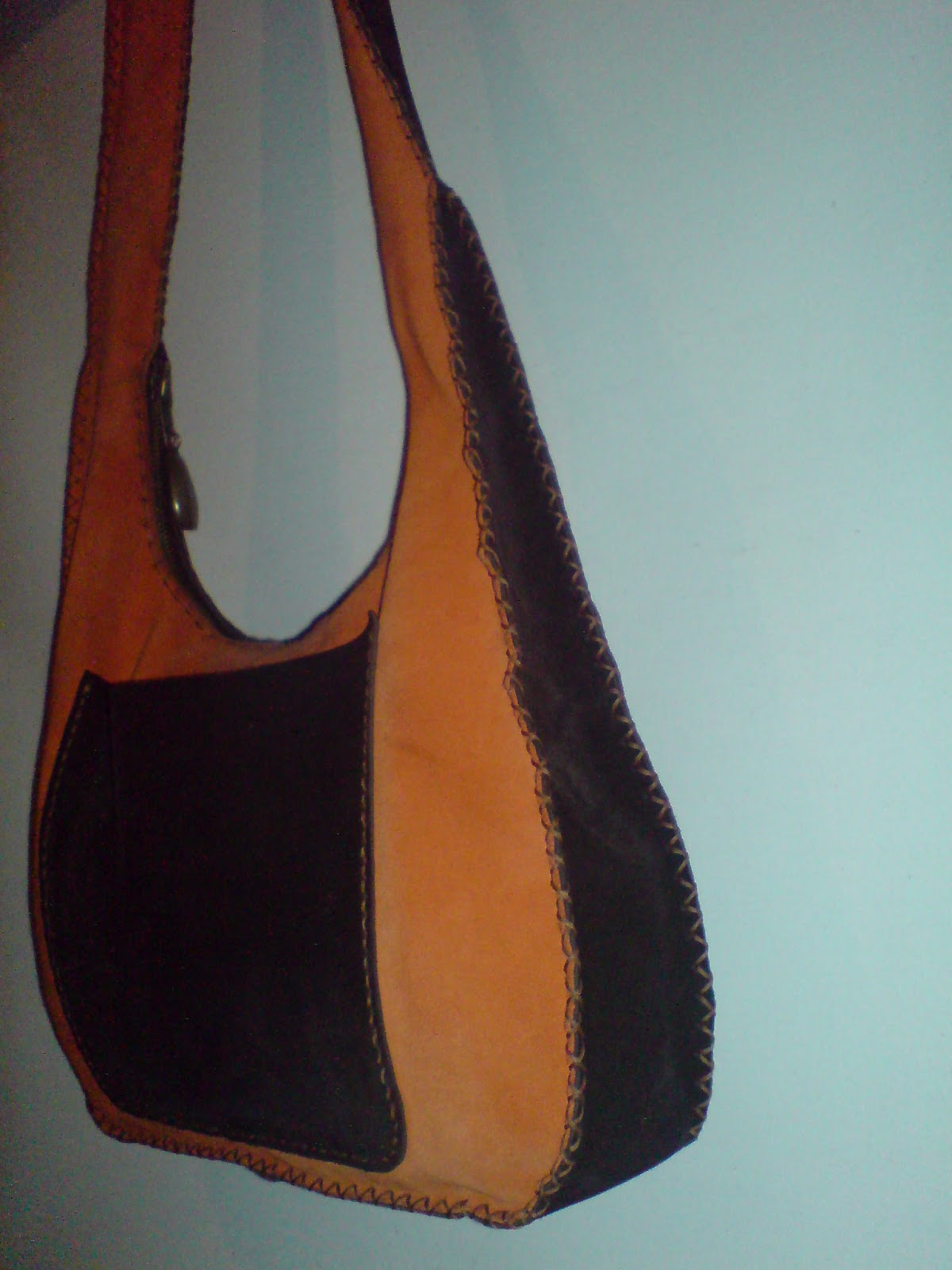 Rockbags: Geanta piele intoarsa pictata