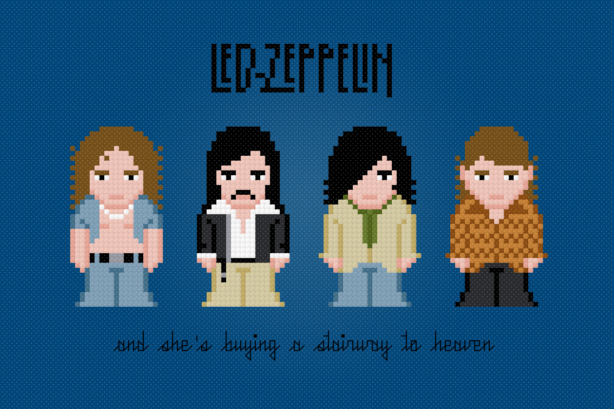 Cross-Stitch Patterns from PixelPower: Led Zeppelin - Cross Stitch PDF ...