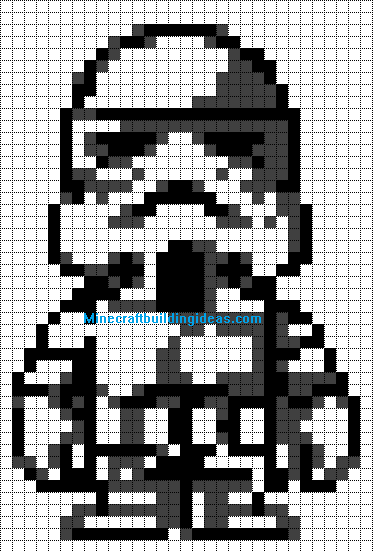 Minecraft Pixel Art Templates: Storm Trooper