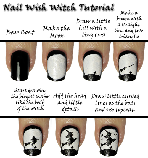 Nail Wish: Witches and Bats Tutorial