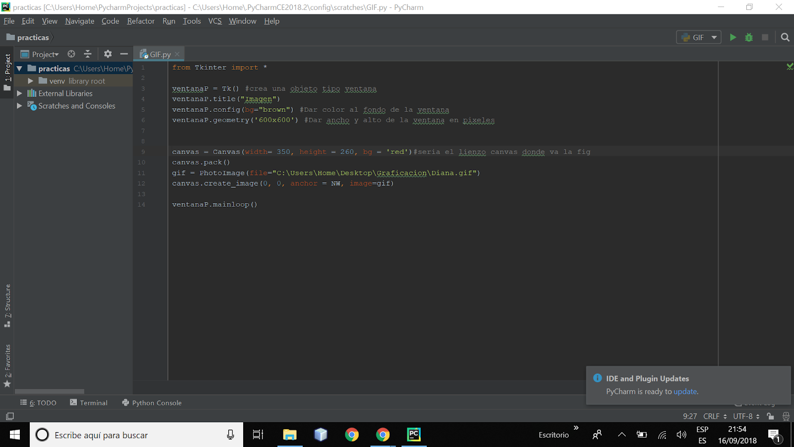 Practica #15: Utilizando un archivo PNG, JPG, GIF dentro de una ventana con TKinter dentro de ...