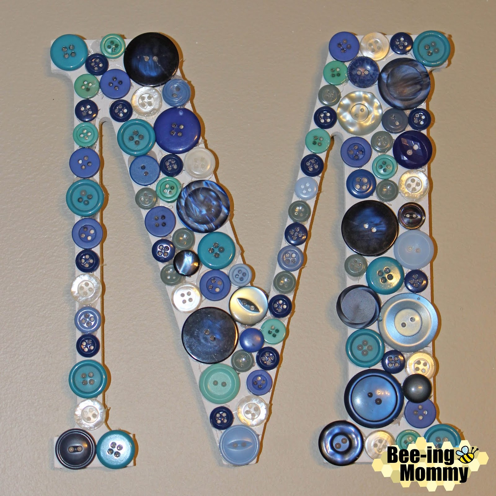 Monogramed Letter Button Wall Decor