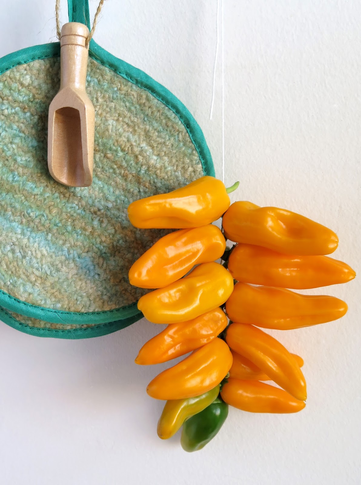 Sweet Tea, Soft Skeins: How to dry hot peppers on a string
