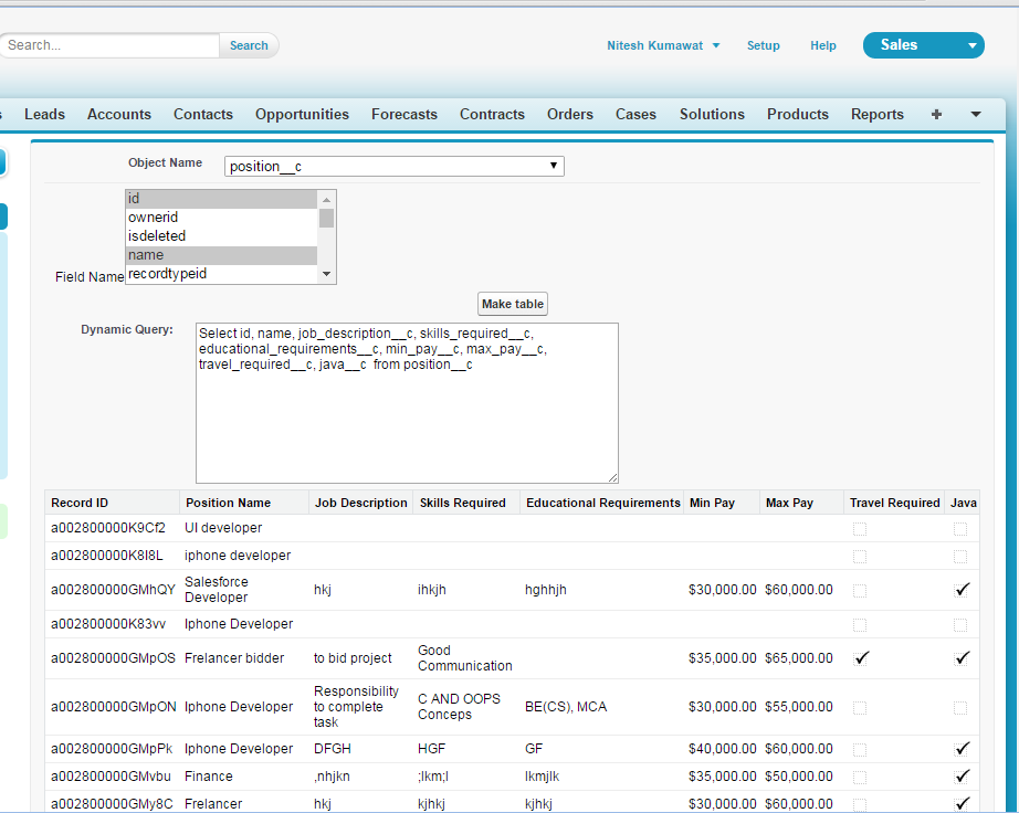 Page Block Table With Dynamic Columns In Salesforce ~ Salesforce.com