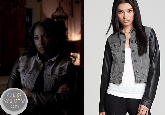 True Blood: Season 6 Episode 3 Tara's Leather Sleeve Denim Jacket ...