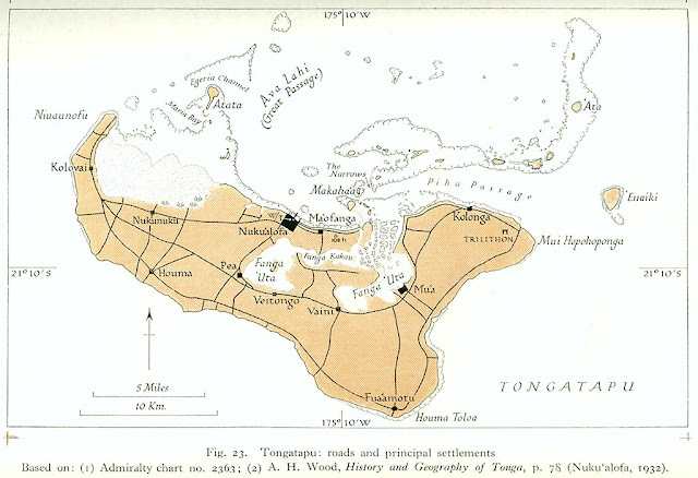 TONGATAPU: ROADS AND PRINCIPAL SETTLEMENTS