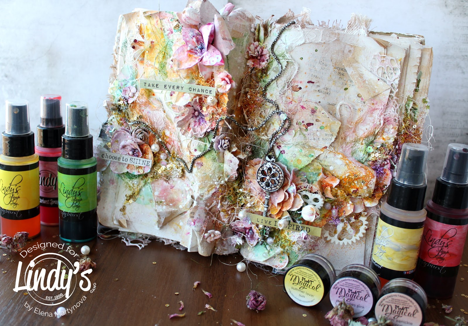 Elena Martynova: Flowers Altered-book / Цветочный альтер-бук / Lindy's DT