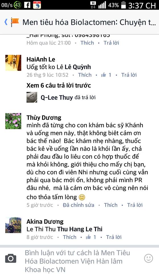 Men vi sinh - men tiêu hóa Biolactomen - Giá 55 nghìn/hộp - Viện Hàn ...