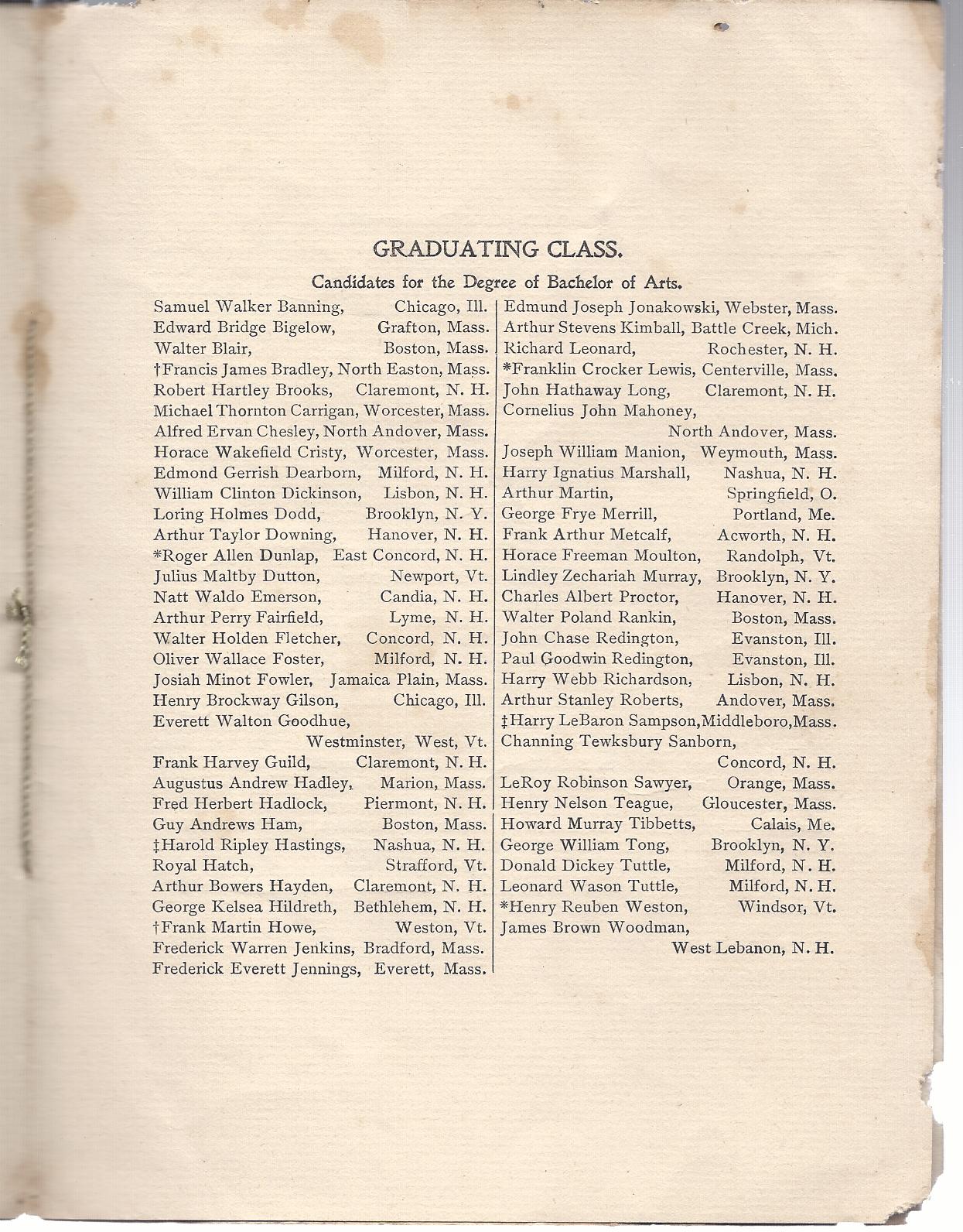 Heirlooms Reunited: 1900 Commencement of Dartmouth College at Hanover ...