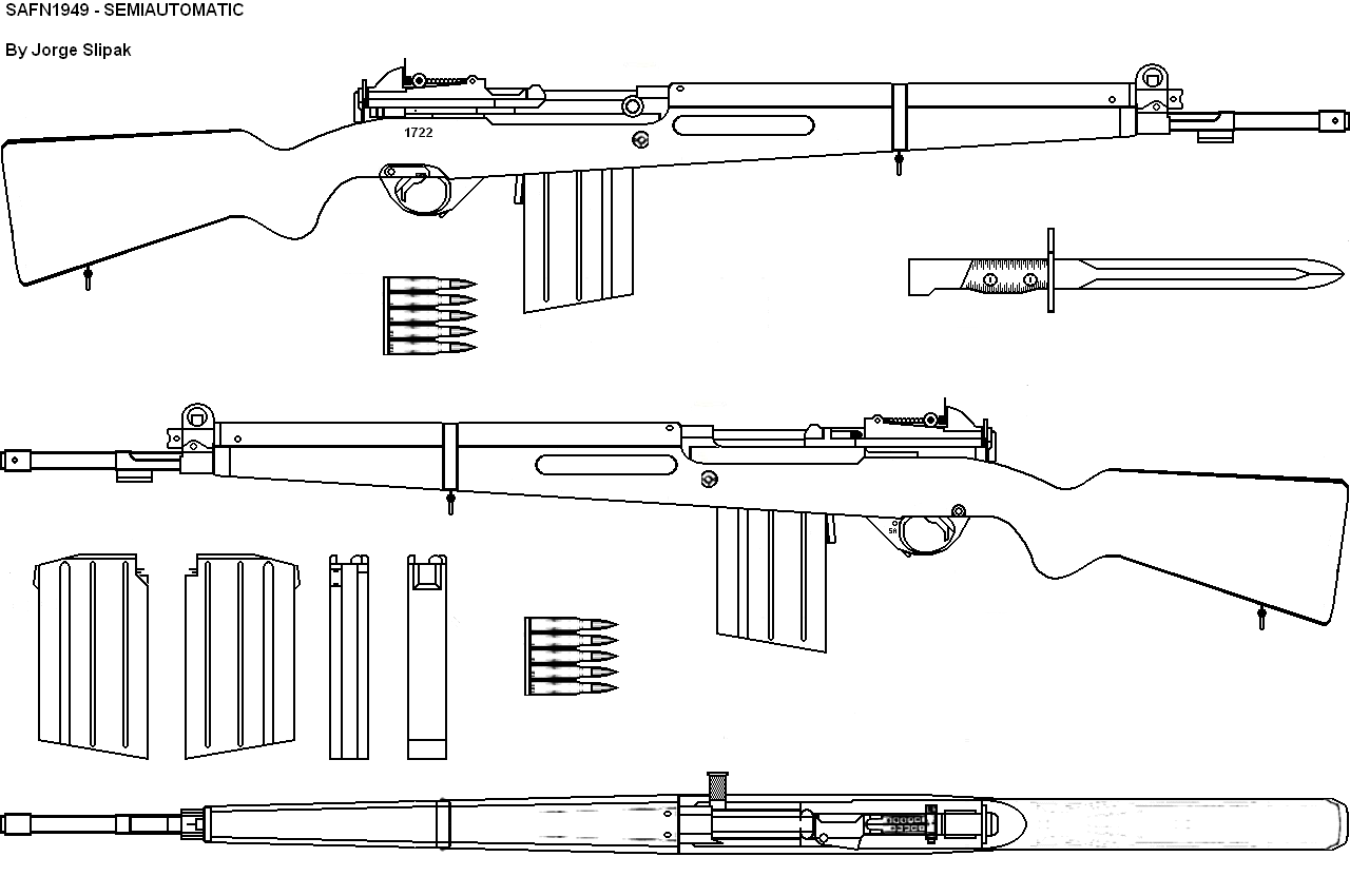 FN 49 INFANTRY RIFLE BLUEPRINTS