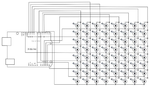 Row-columm Scanning to control an 8x8 LED Matrix ~ Arduino Tutorial