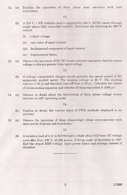 EE2301 Power Electronics Nov Dec 2012 Question Paper - University ...