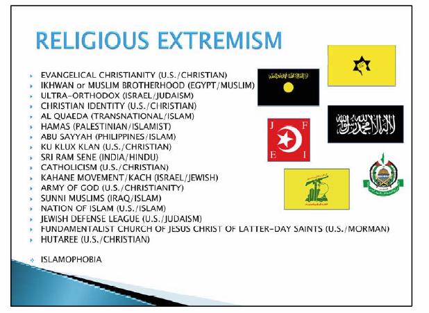 Bessette Pitney Text: "Religious Extremism" List
