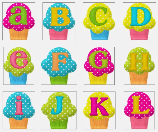 ALFABETO CUPCAKES LETRAS CUPCAKE - ABC CUPCAKE MOLDES-ALFABETOS LINDOS