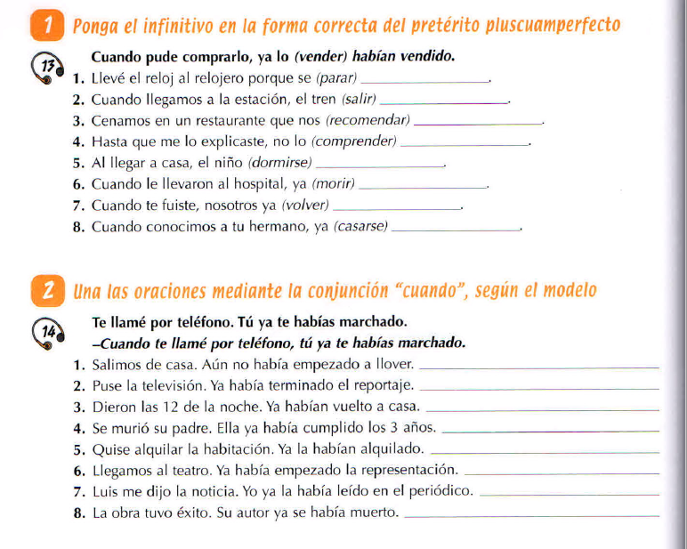 Español: Pretérito pluscuamperfecto de Indicativo