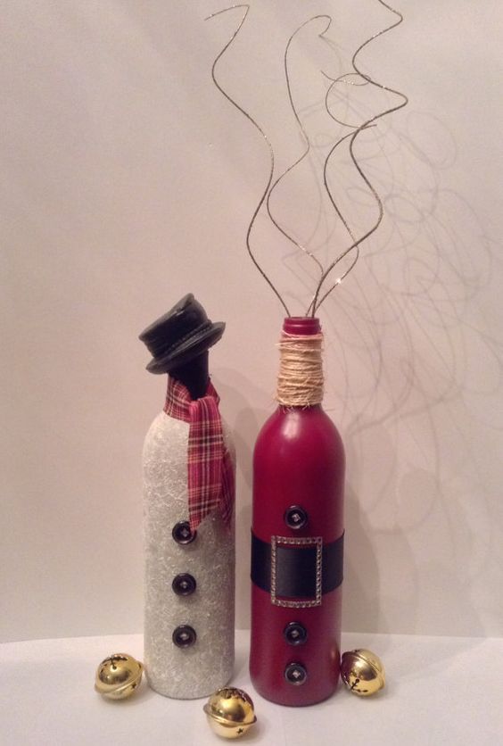 13 Awesome Wine Bottle Christmas Crafts - Holidays Blog For You