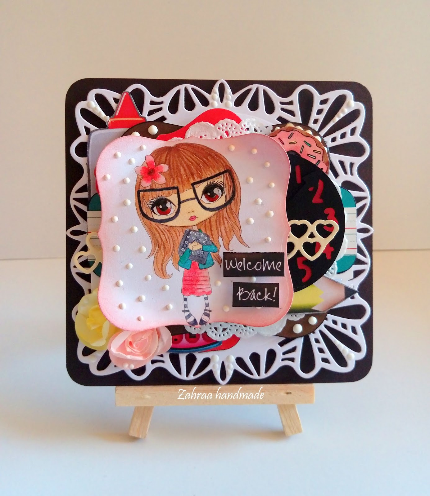 Zahraa Handmade Crafts: BACK TO SCHOOL CARD: DT CARD FOR THE CRAFTY ...