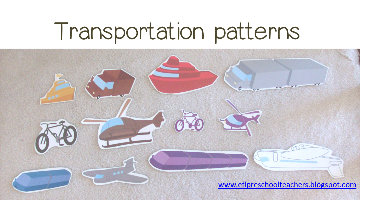 ESL/EFL Preschool Teachers: Transportation Theme