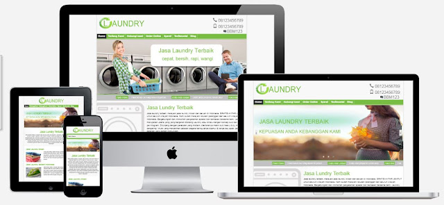 Jasa Pembuatan Website Laundry, Setrika baju, Cuci