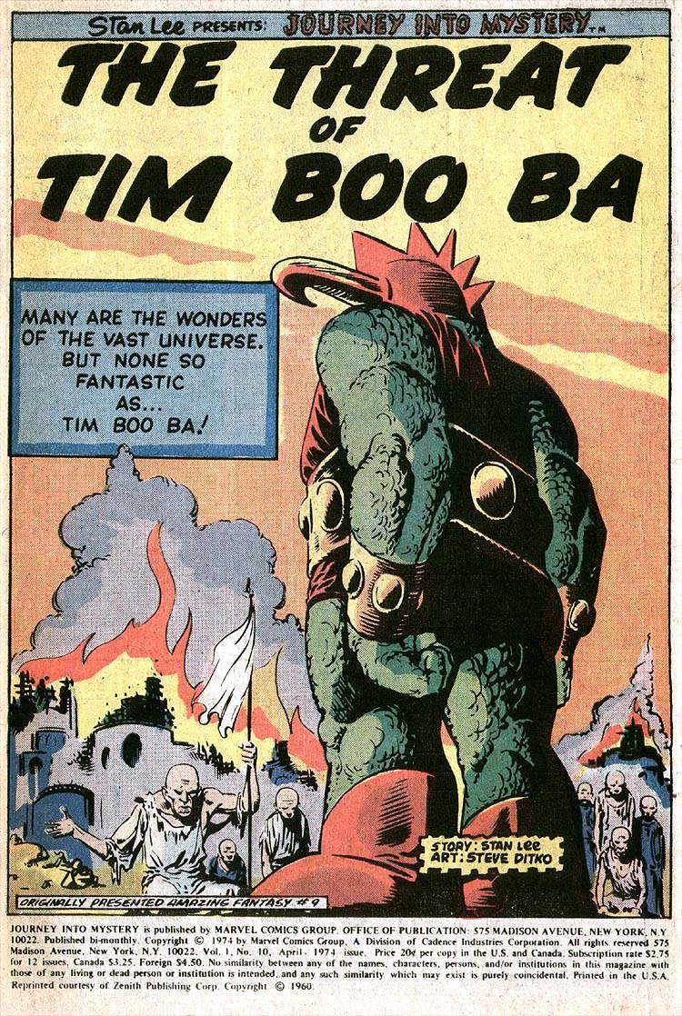 Pop Culture Safari!: "The Threat of Tim Boo Ba" or "How Steve Ditko ...