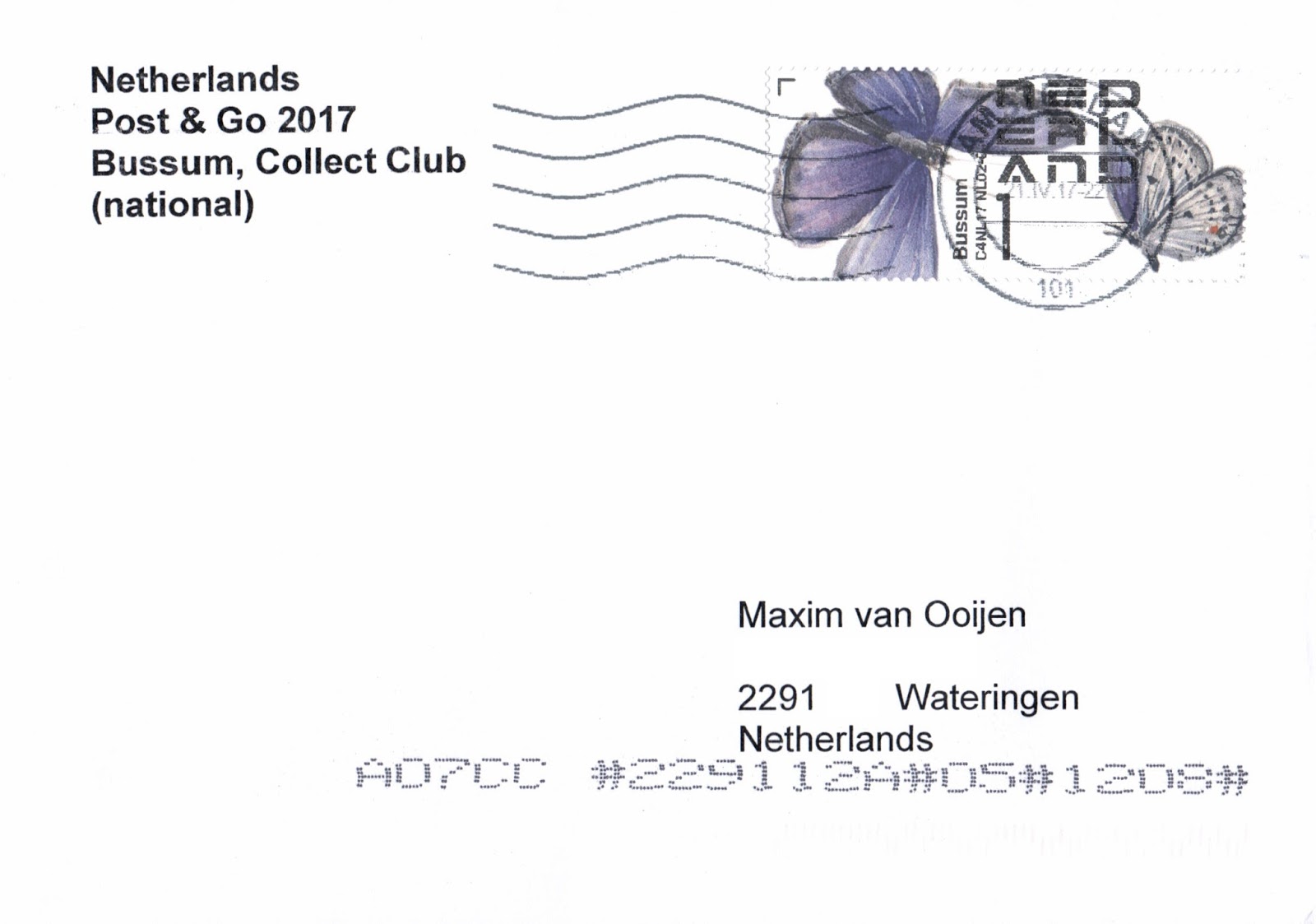 World envelope collection: Netherlands - Post & Go 2017 - Bussum ...