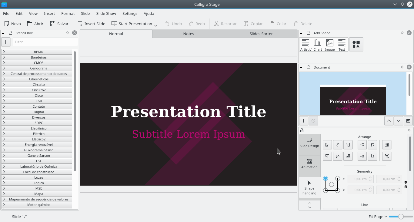 Calligra Stage alternativa aberta ao PowerPoint, para Debian, Ubuntu e ...