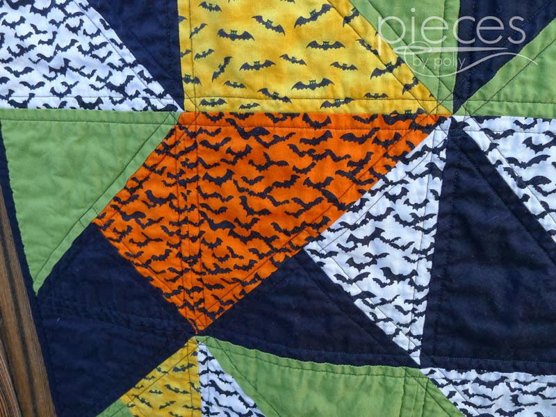 Pieces by Polly: Bats, Bats, Bats! - Modern Halloween Triangles Quilt
