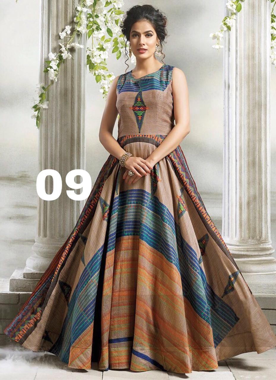 Full Stitched Royal Aasami Silk Gown - FashionZone