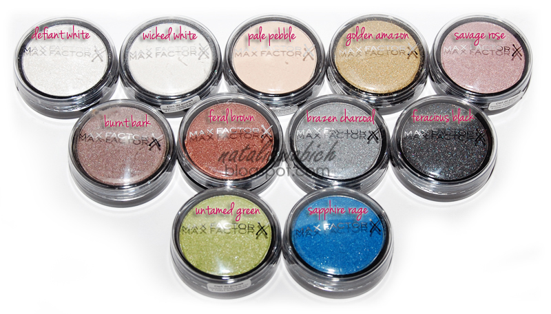 Natalia Wabich: Cienie Max Factor Wild Shadow Pots - Swatche