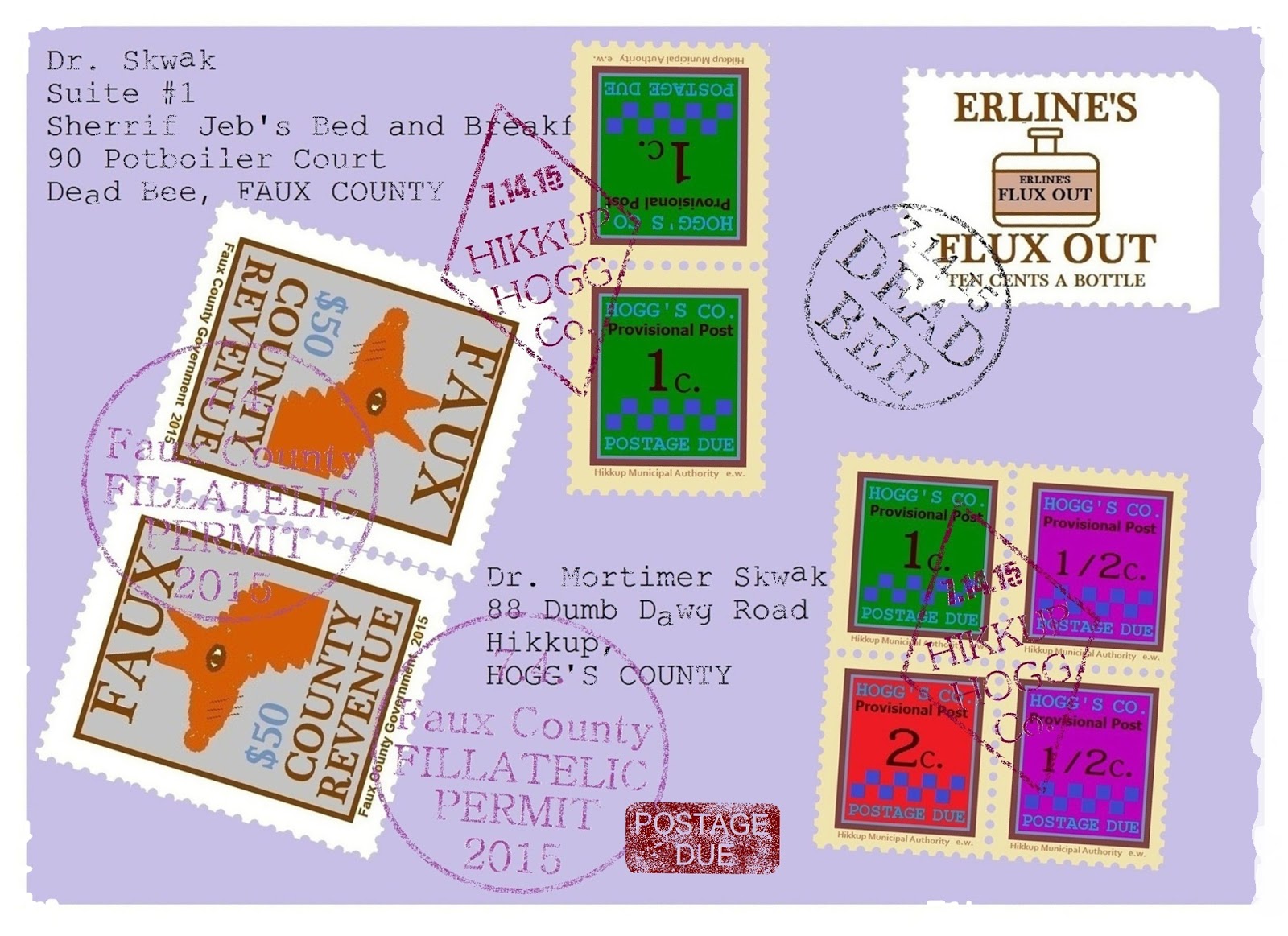 Art Blog/Eric Whollem: FAUX COUNTY POSTAGE STAMPS/ On Cover With ...