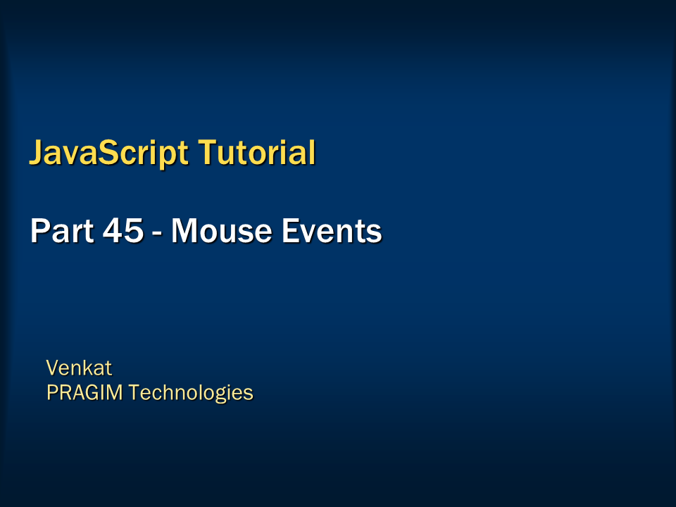 Sql Server Net And C Video Tutorial Javascript Mouse Events