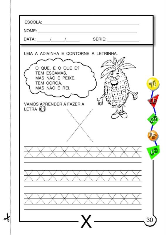 ENSINANDO E APRENDENDO COM A PROFª ANA ALICE: ATIVIDADES COM A LETRA X