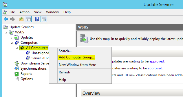 Configure WSUS Computer Groups - The ID10T Manual