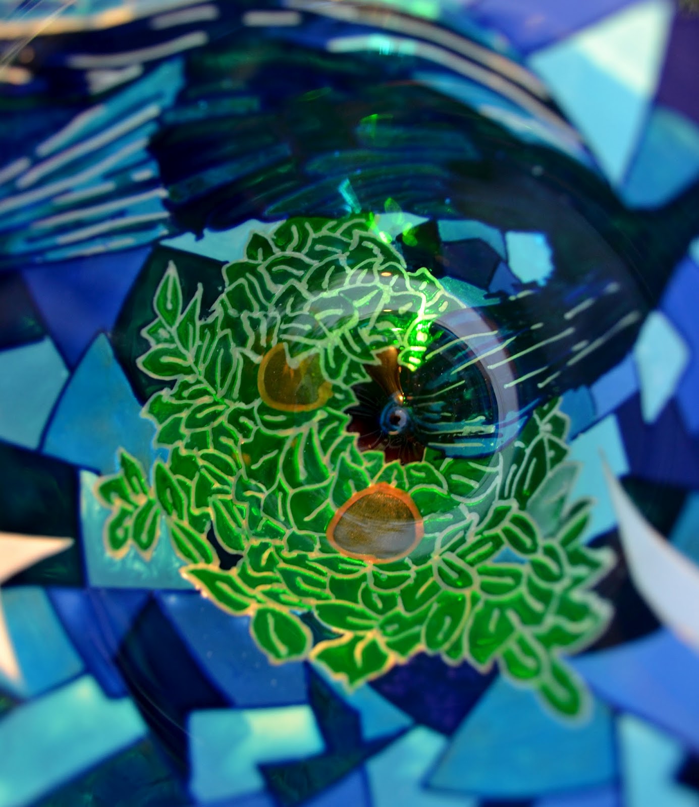 My Art Glass World: Hand Painted Martini Glass - Bluebird of Happiness