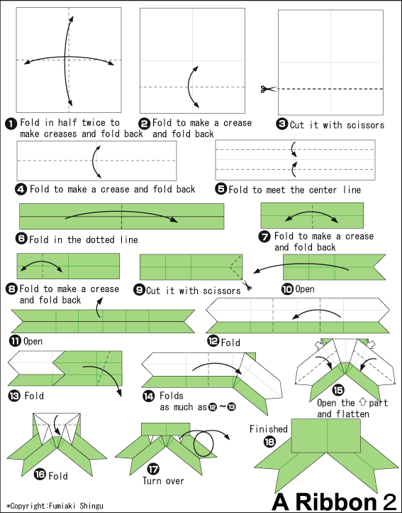 Ribbon 2 - Easy Origami instructions For Kids
