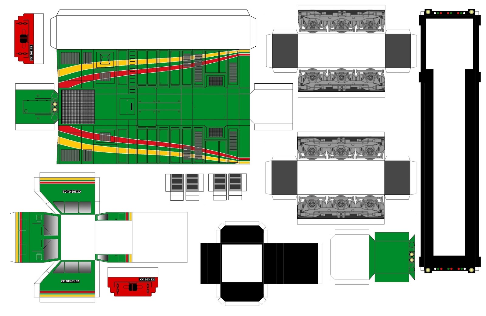 Beberapa Pola Papercraft Lokomotif dan Hasilnya