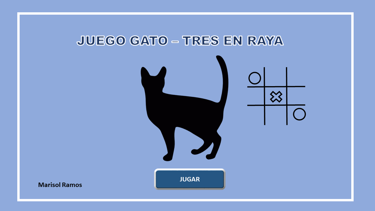 Juego del Gato- Tres en raya - Tic Tac Toe - PowerPoint- Macros