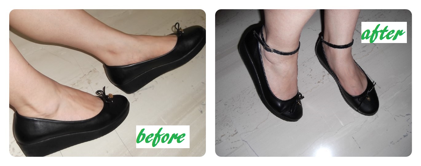 Refashion Co-op: Plain wedges to ankle strap wedges