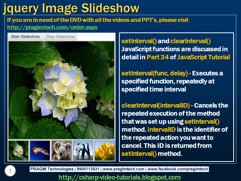 Sql server, .net and c# video tutorial: jquery image slideshow with ...