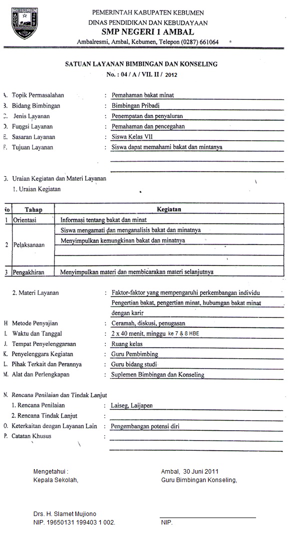 BIKONSELING SPENZA AMBAL: SATUAN LAYANAN BK