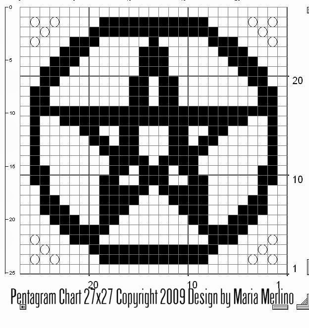 Filet Crochet: Crochet Filet Pentagram Free Pattern Chart Graph Symbol ...