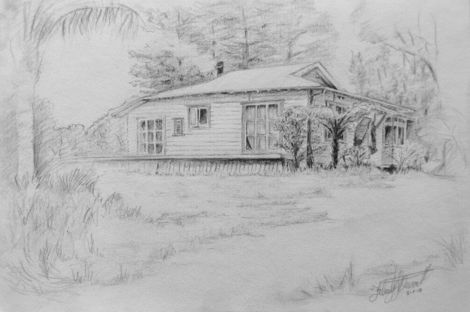 Felicity Deverell: Old Homestead Drawing