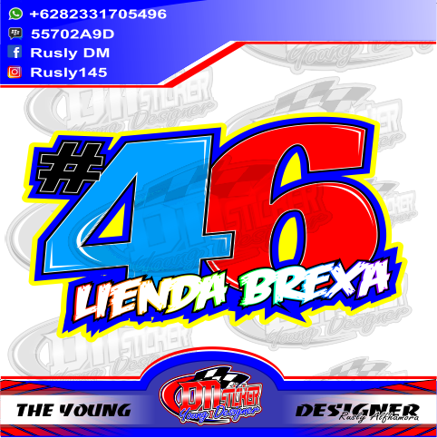 DM Sticker: DM STICKER || Design Sticker Nomor start racing nama ...