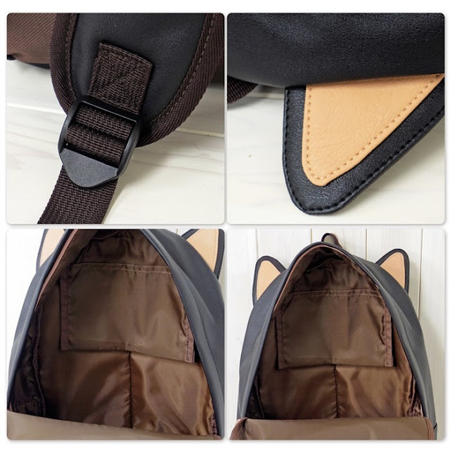OMOROYA: [Imported Genuine from Japan] Synthetic Leather Cat Ear Backpack