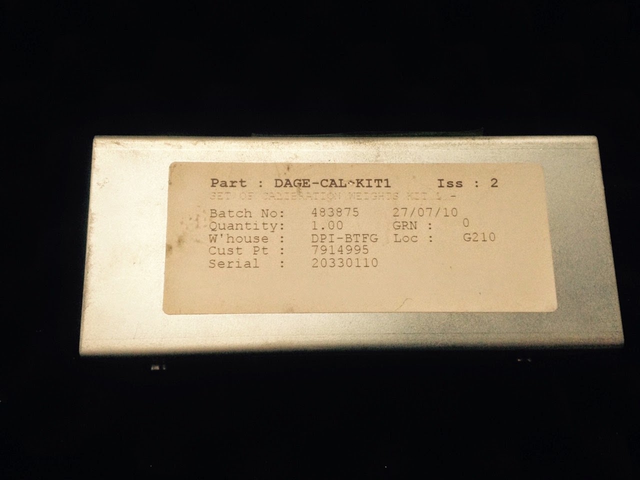 Semiconductor Equipment: Dage 4000 Calibration Jig, Kit & Weight, Work ...