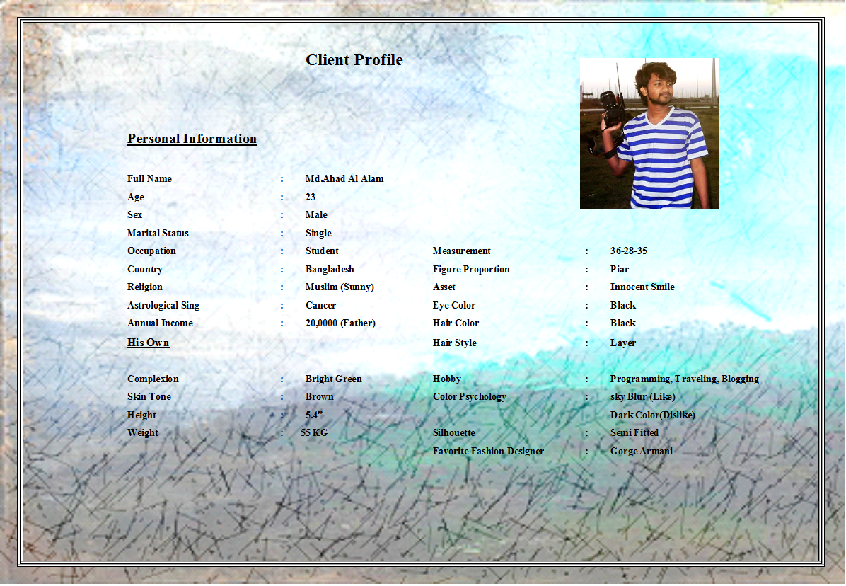 How to make a client profile? « A Journey about Self-Discovery