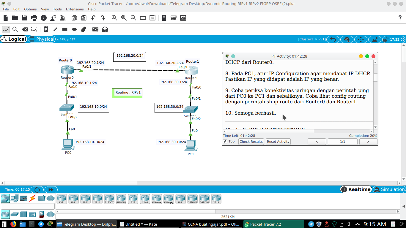 Pengertian RIP dan Cara Konfigurasinya pada Cisco Paket Tracer