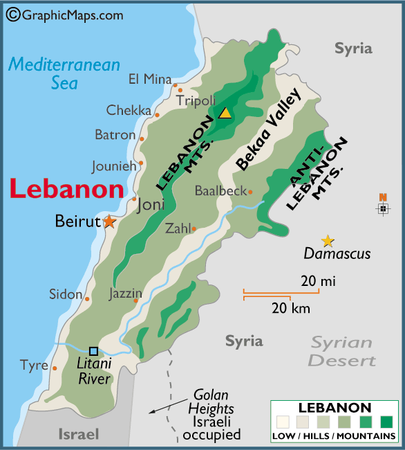 lebanon Map Political