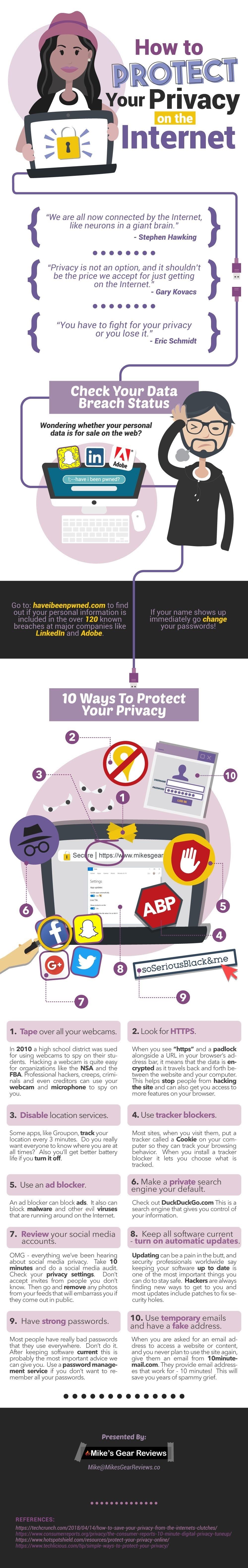 How To Protect Your Privacy On The Internet #Infographic - Visualistan